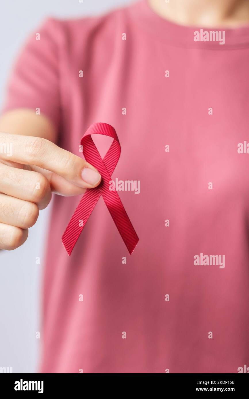 Burgundy Red Ribbon for March multiple myeloma Cancer and December ...