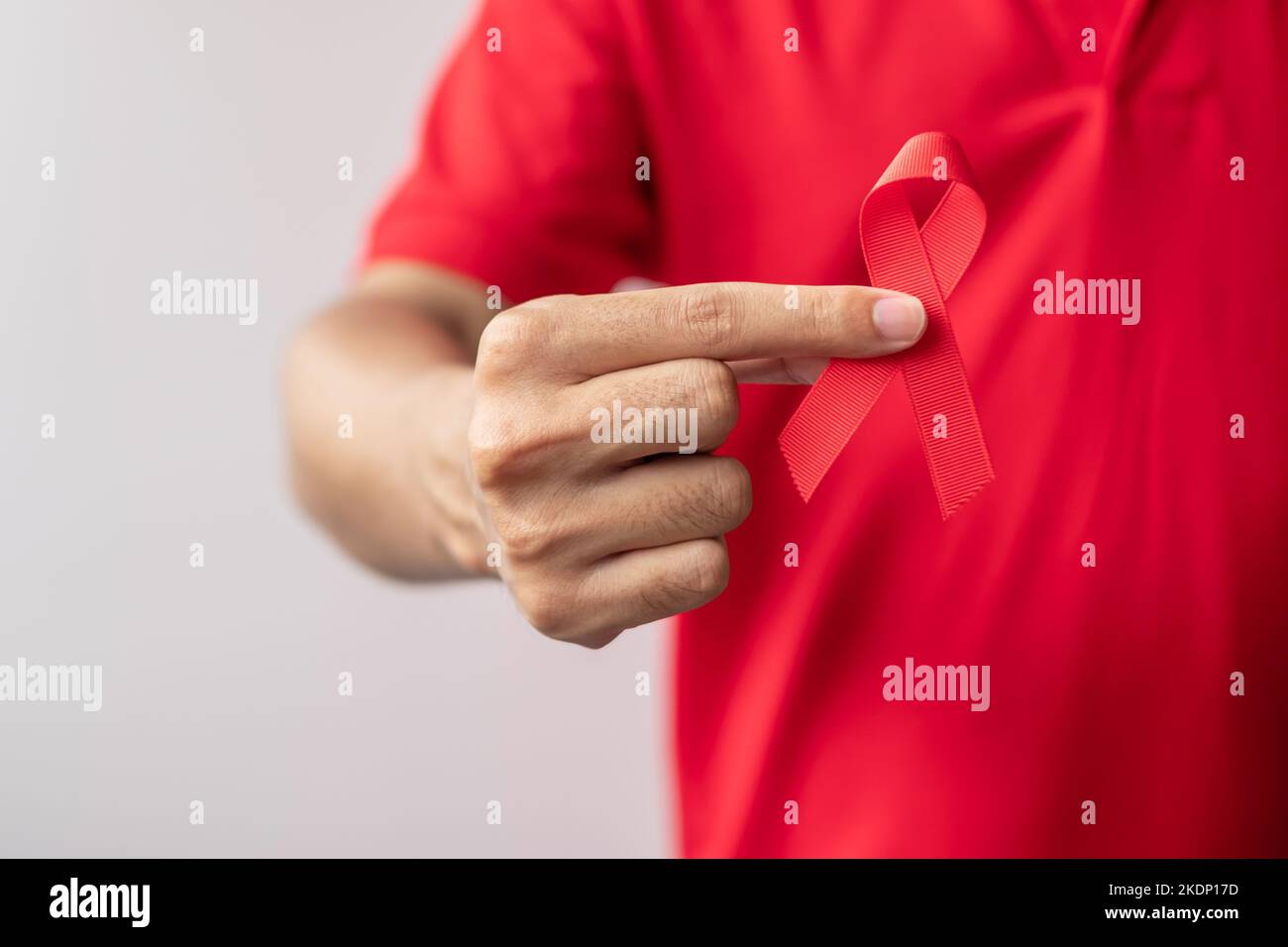 Red Ribbon for December World Aids Day, acquired immune deficiency ...