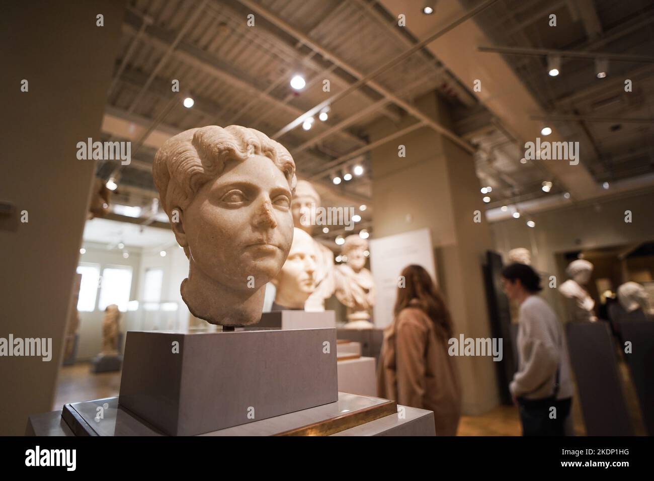 head sculpture, carved marble Stock Photo - Alamy