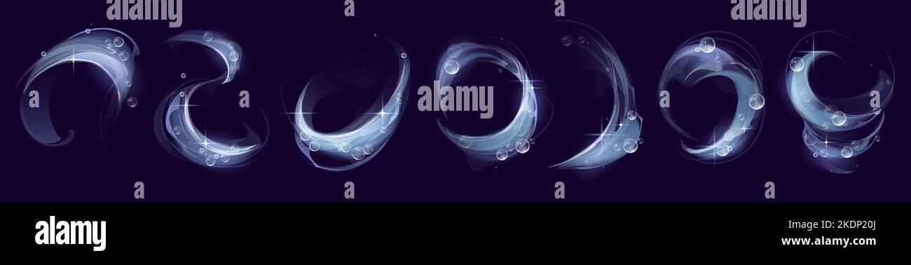 Clean effect swirl, detergent and light glow with soap bubbles and ...