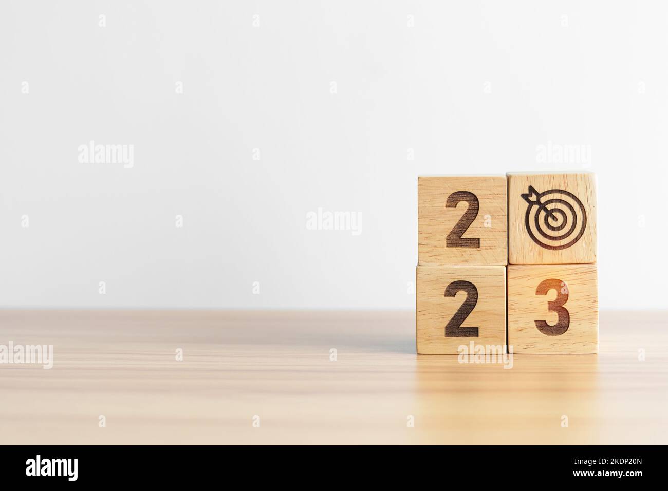 2023 block with dartboard icon. Goal, Target, Resolution, strategy, plan, Action, mission ...