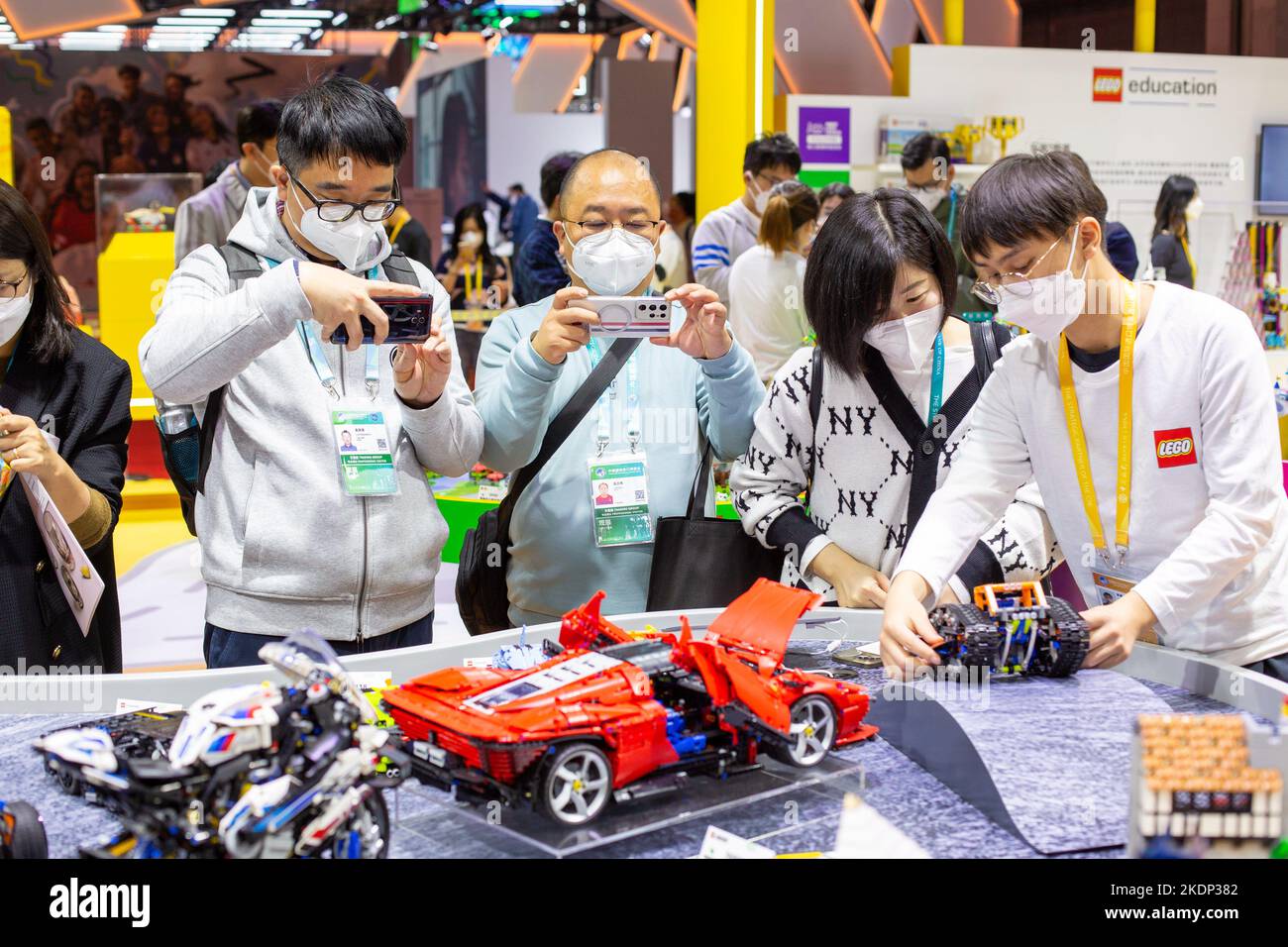 SHANGHAI, CHINA - NOVEMBER 7, 2022 - Visitors experience Lego toys at ...