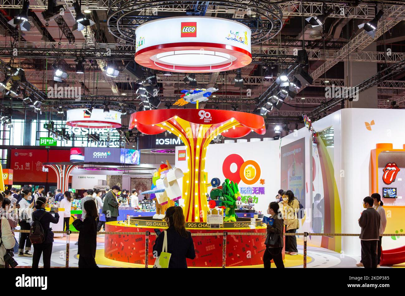 SHANGHAI, CHINA - NOVEMBER 7, 2022 - Visitors experience Lego toys at ...