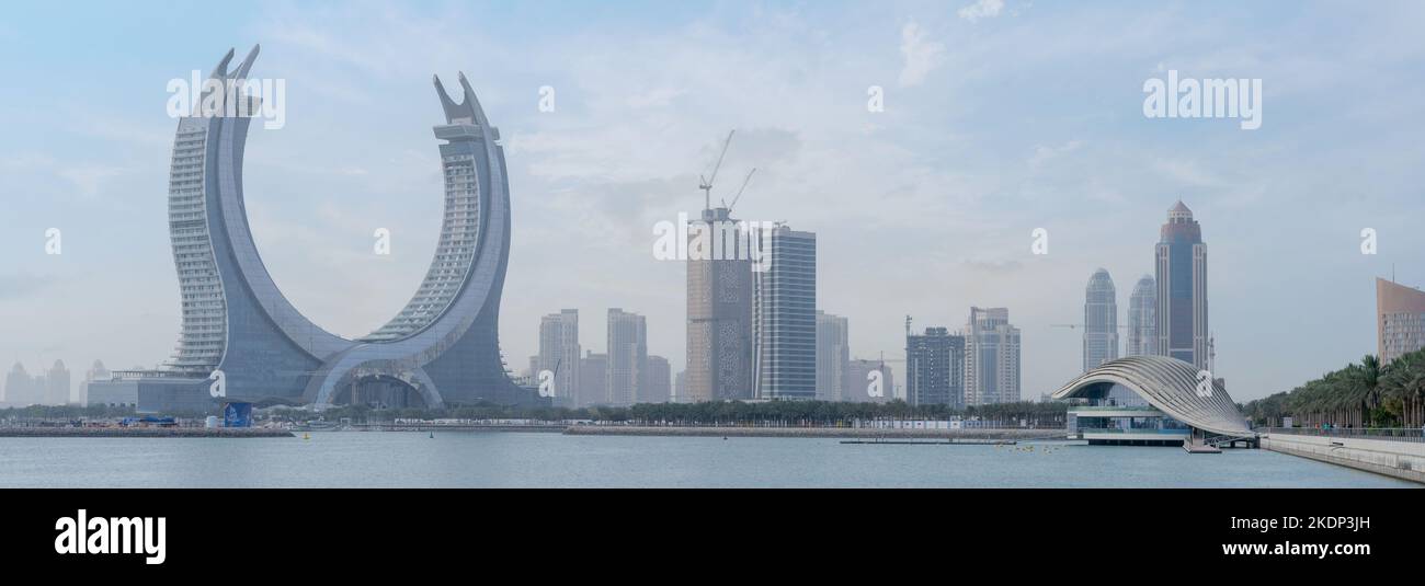 Lusail, Qatar- May 15,2022: The new developing city Lusail with many ...