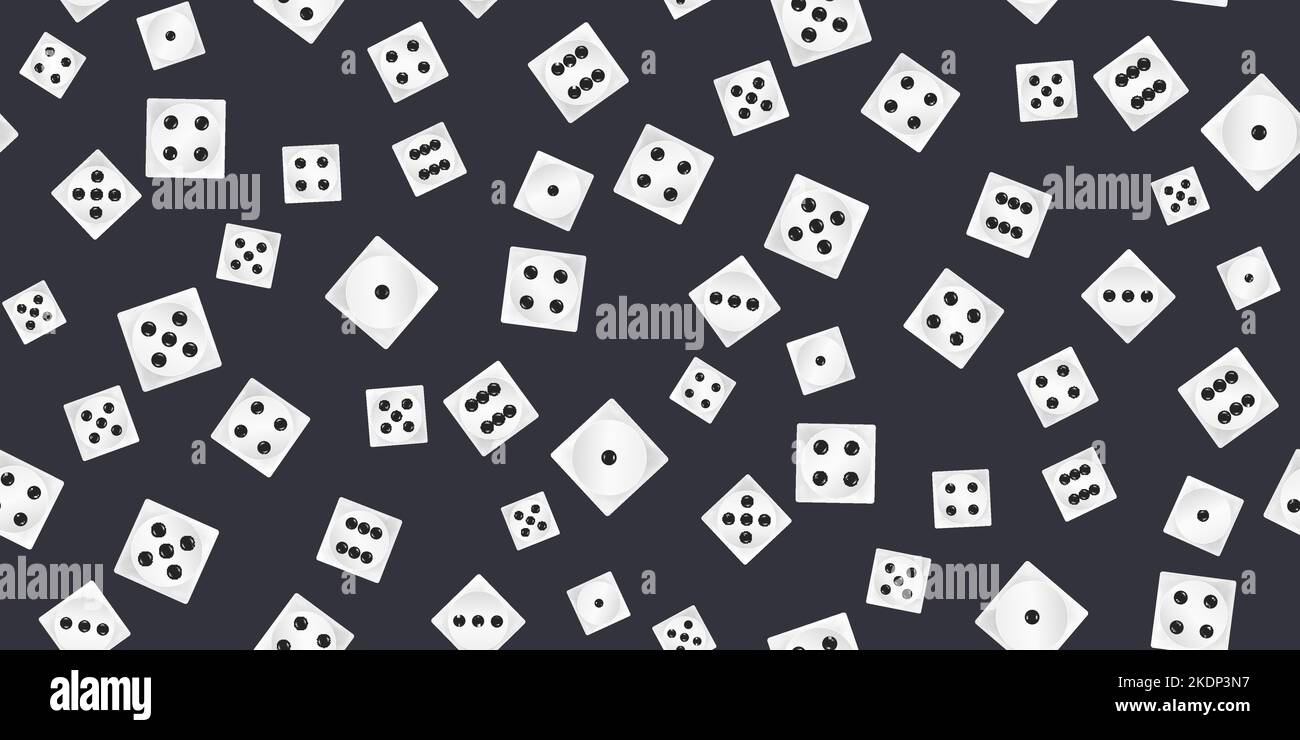 Gambling game dice. Seamless pattern of realistic white play dice cubes ...