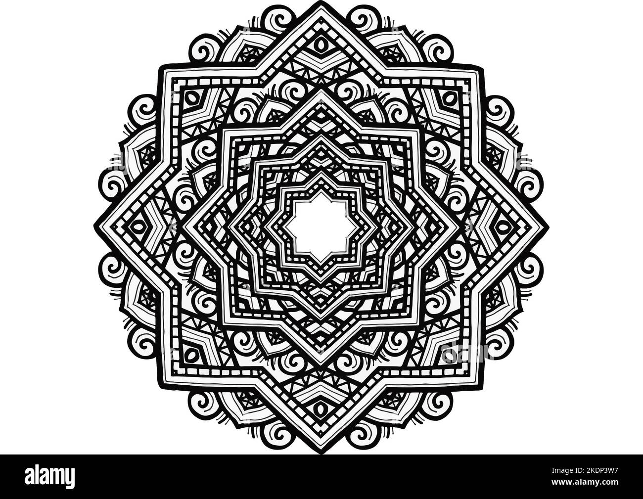Mantra Mandala, The Meditation art for Adults to coloring Drawing with ...