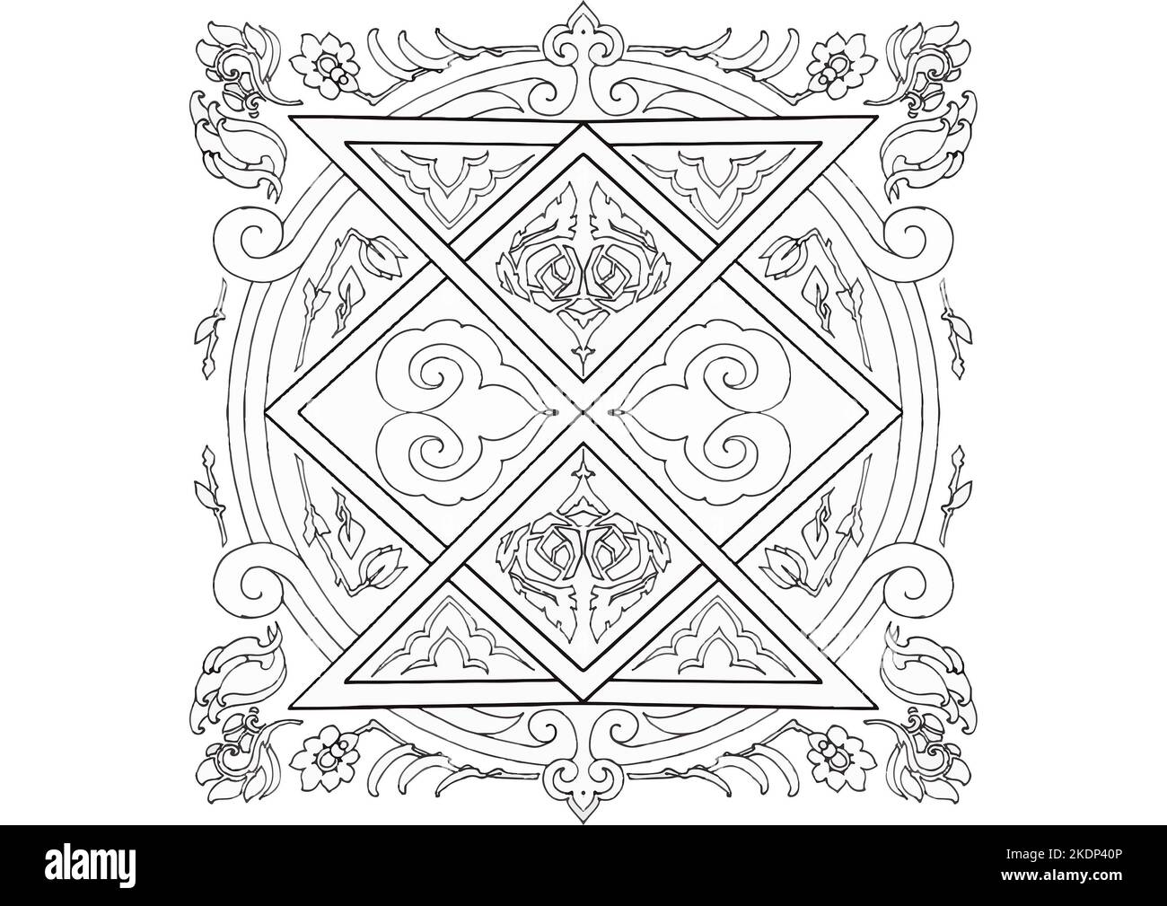 Mantra Mandala, The Meditation art for Adults to coloring Drawing with ...