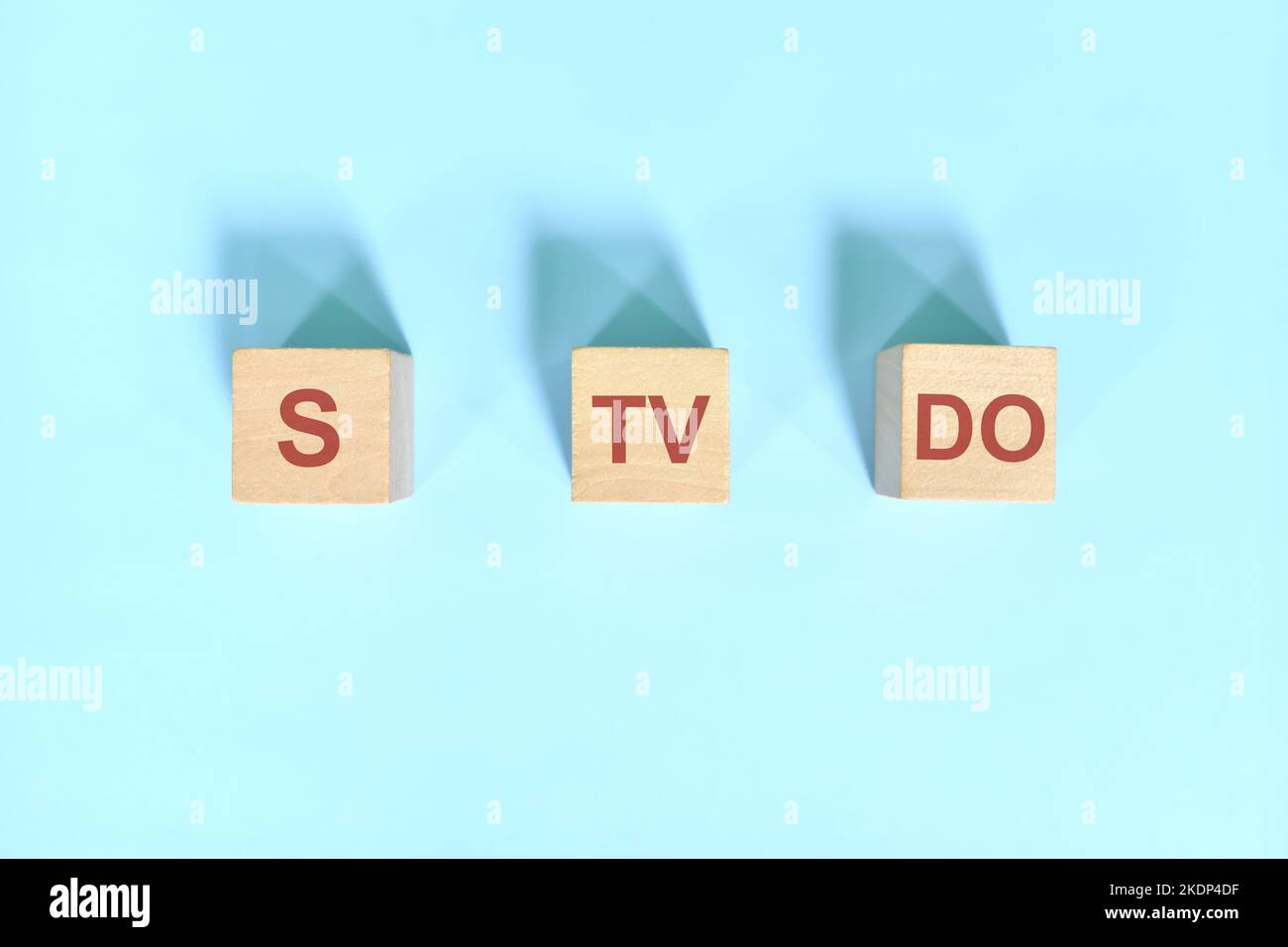 S TV DO basic sentence pattern English grammar concept. Wooden blocks ...