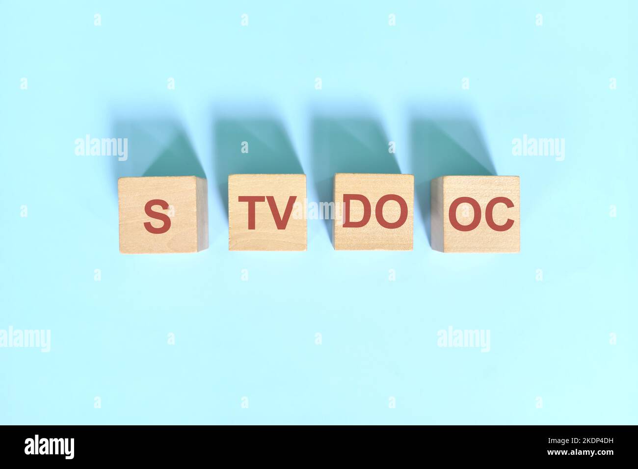 S TV DO OC basic sentence pattern English grammar concept. Wooden ...