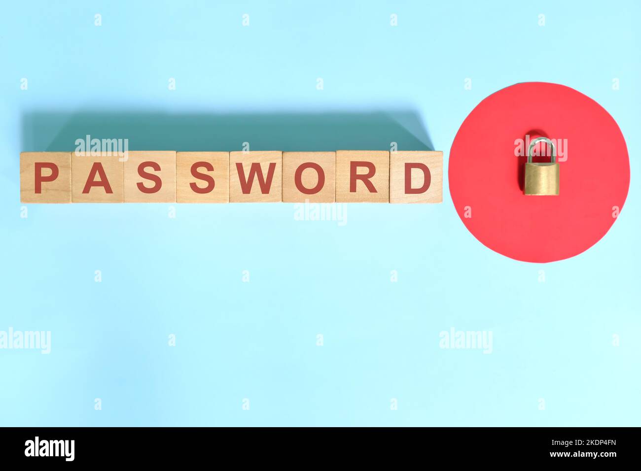 Password security, protection and management concept. Wooden blocks ...