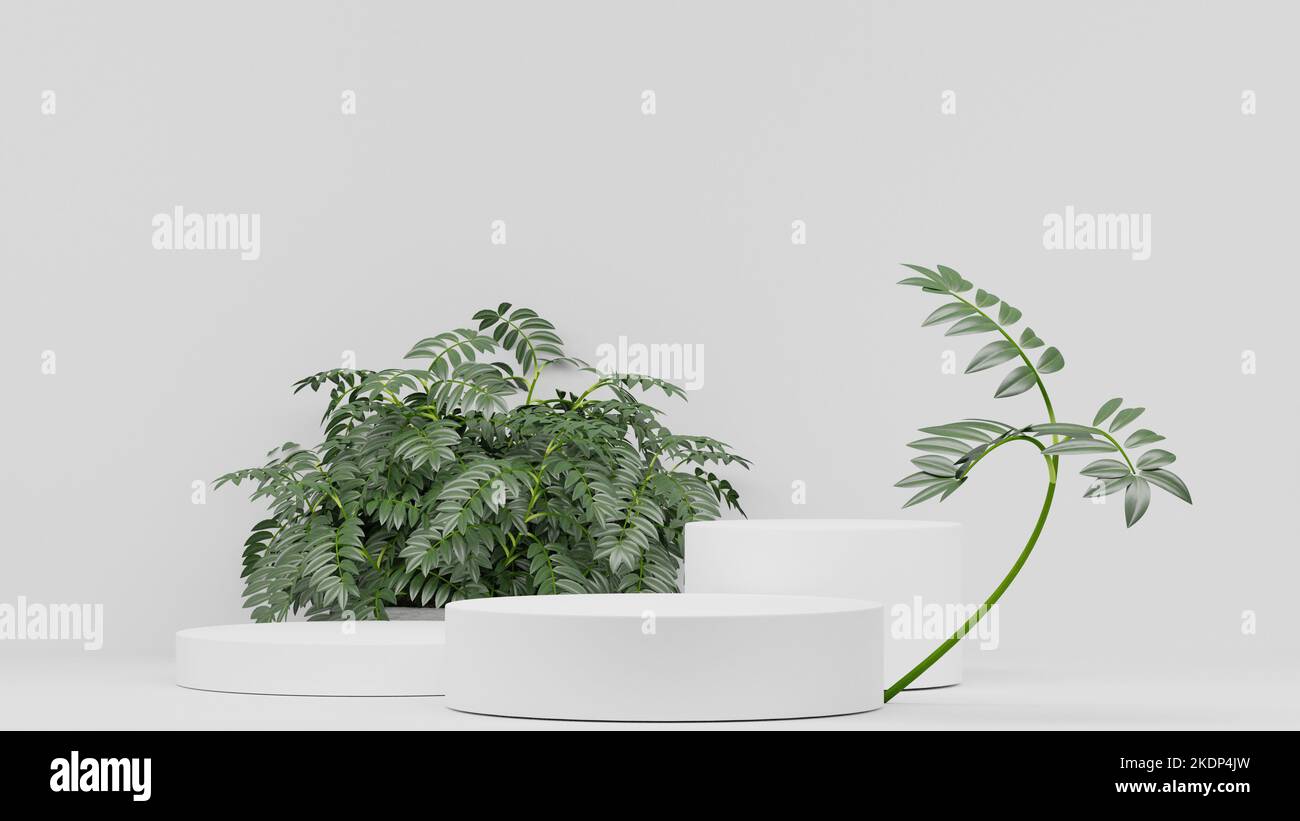 Empty podium Blank product shelf standing backdrop. 3D rendering Stock ...