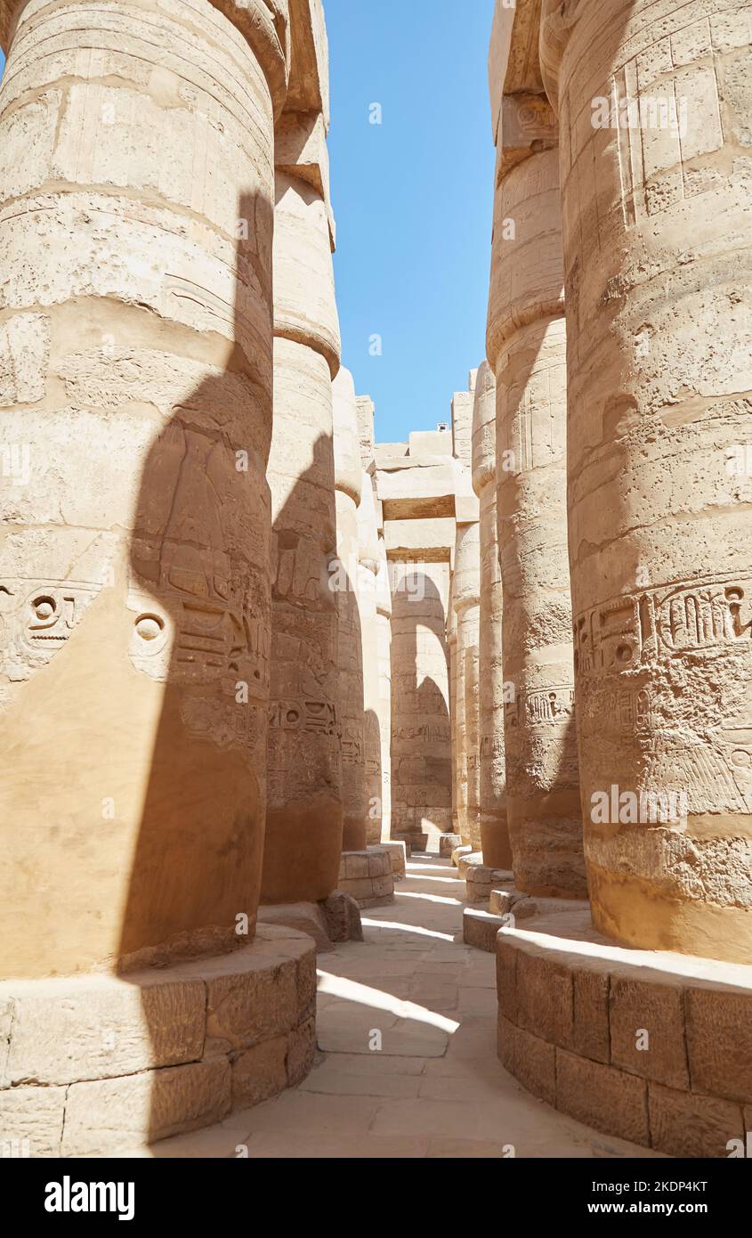 Karnak Temple's Magnificent Hypostyle Hall Stock Photo - Alamy
