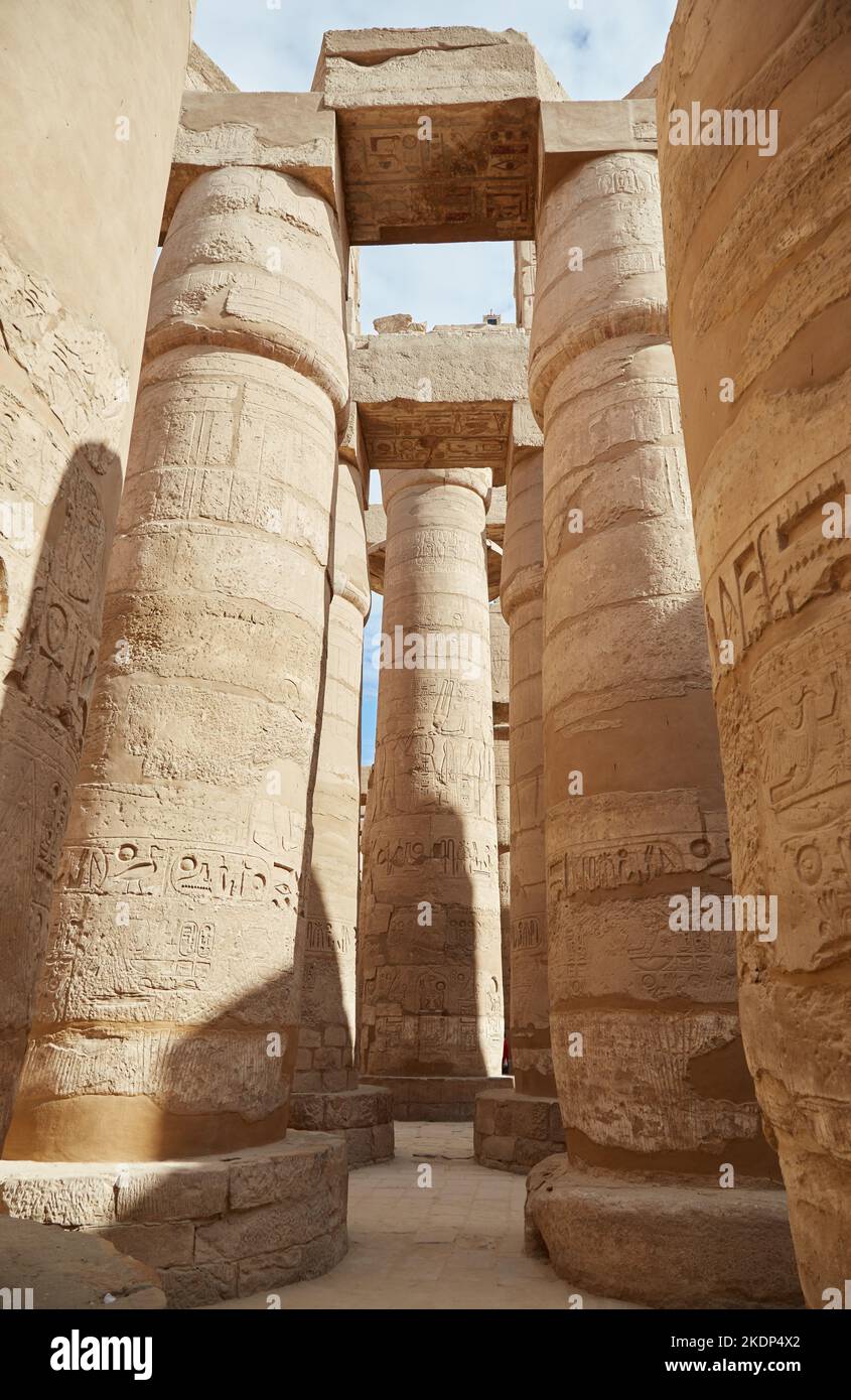 Karnak Temple's Magnificent Hypostyle Hall Stock Photo - Alamy