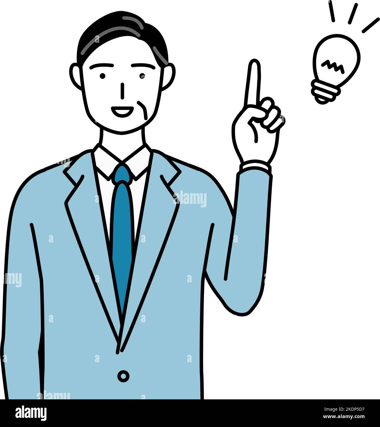 Simple line drawing illustration of a Senior businessmen, executives ...