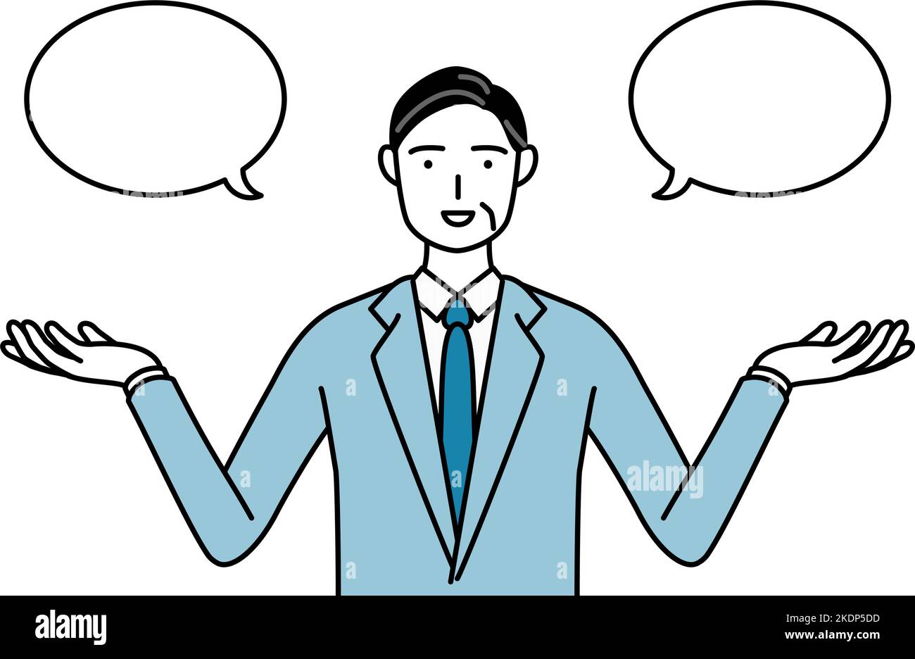 Simple line drawing illustration of a Senior businessmen, executives ...