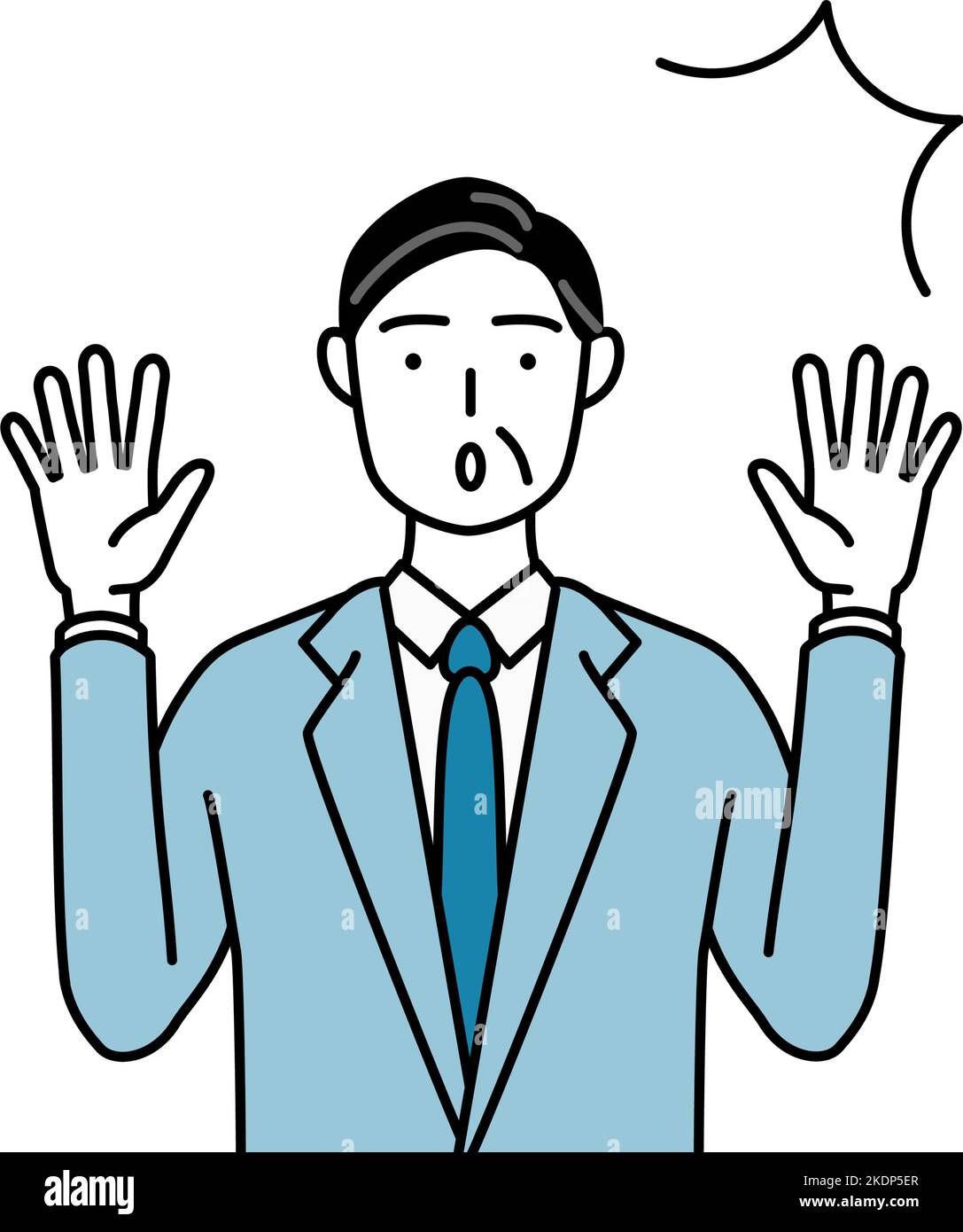 Simple line drawing illustration of a Senior businessmen, executives ...