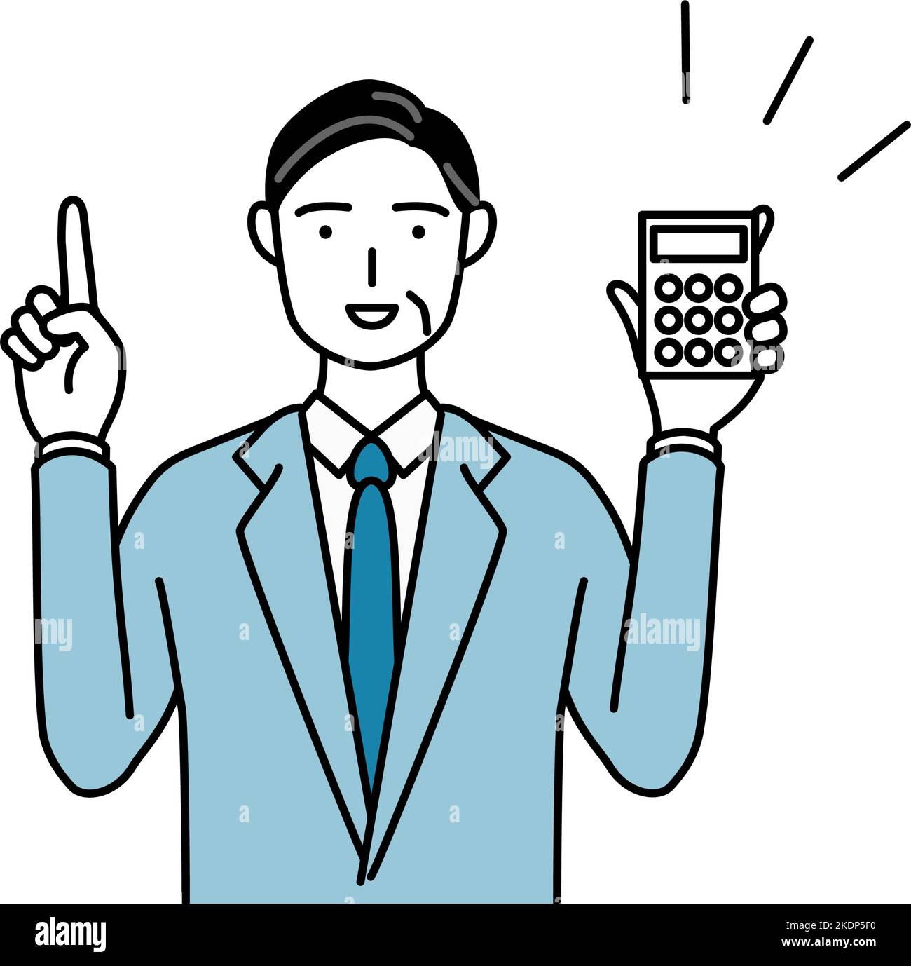 Simple line drawing illustration of a Senior businessmen, executives ...