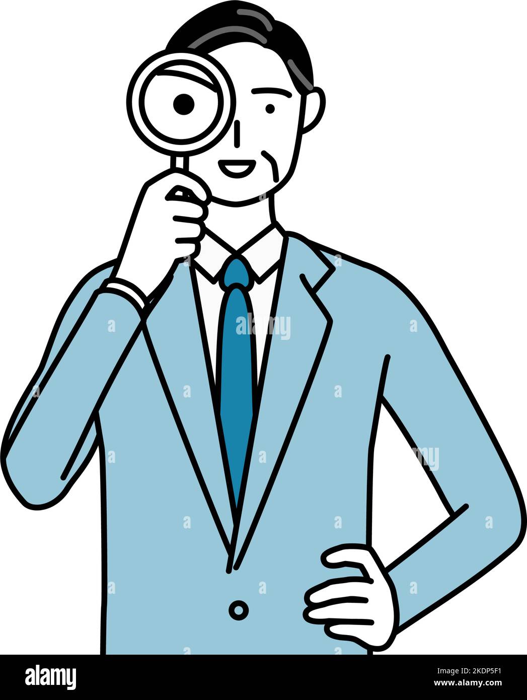 Simple line drawing illustration of a Senior businessmen, executives ...