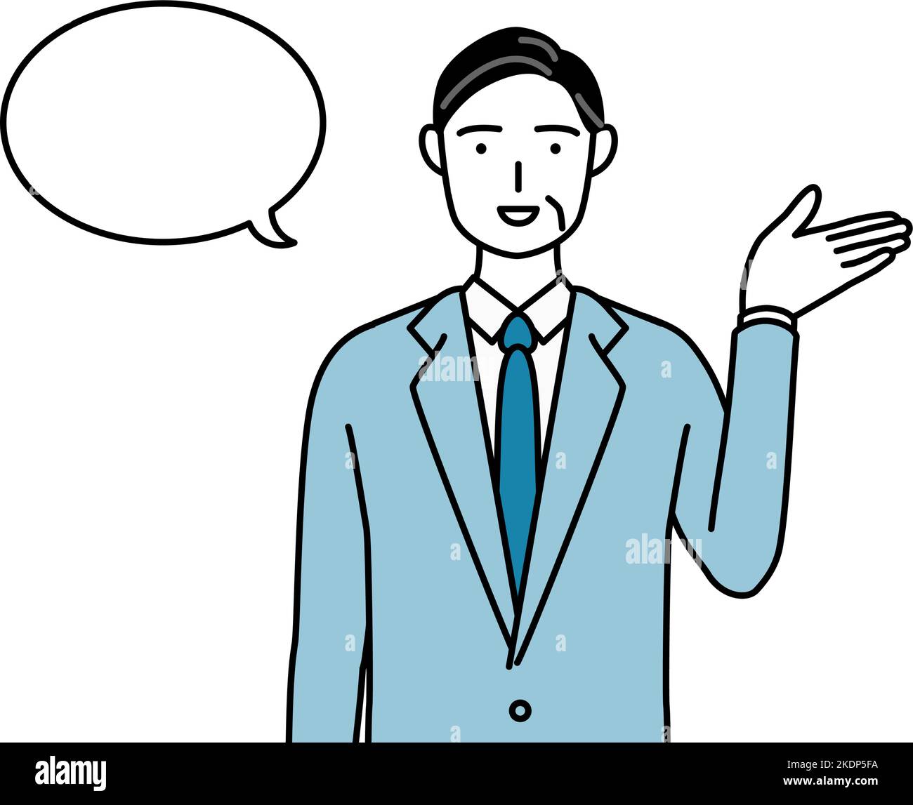 Simple line drawing illustration of a Senior businessmen, executives ...