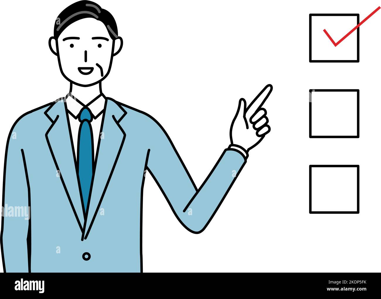 Simple line drawing illustration of a Senior businessmen, executives ...