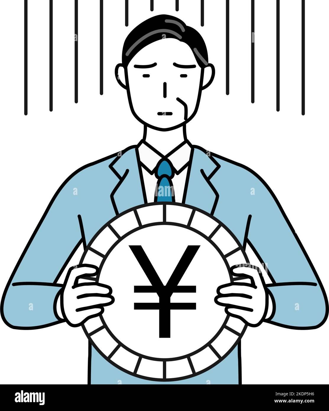 Simple line drawing illustration of a Senior businessmen, executives ...