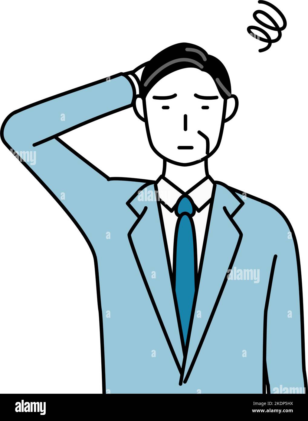 Simple line drawing illustration of a Senior businessmen, executives ...