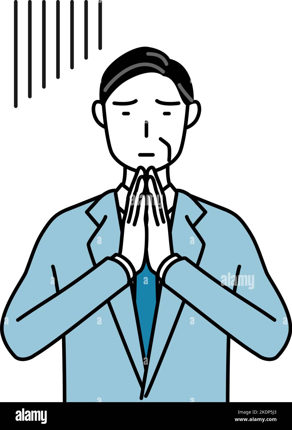 Simple line drawing illustration of a Senior businessmen, executives ...