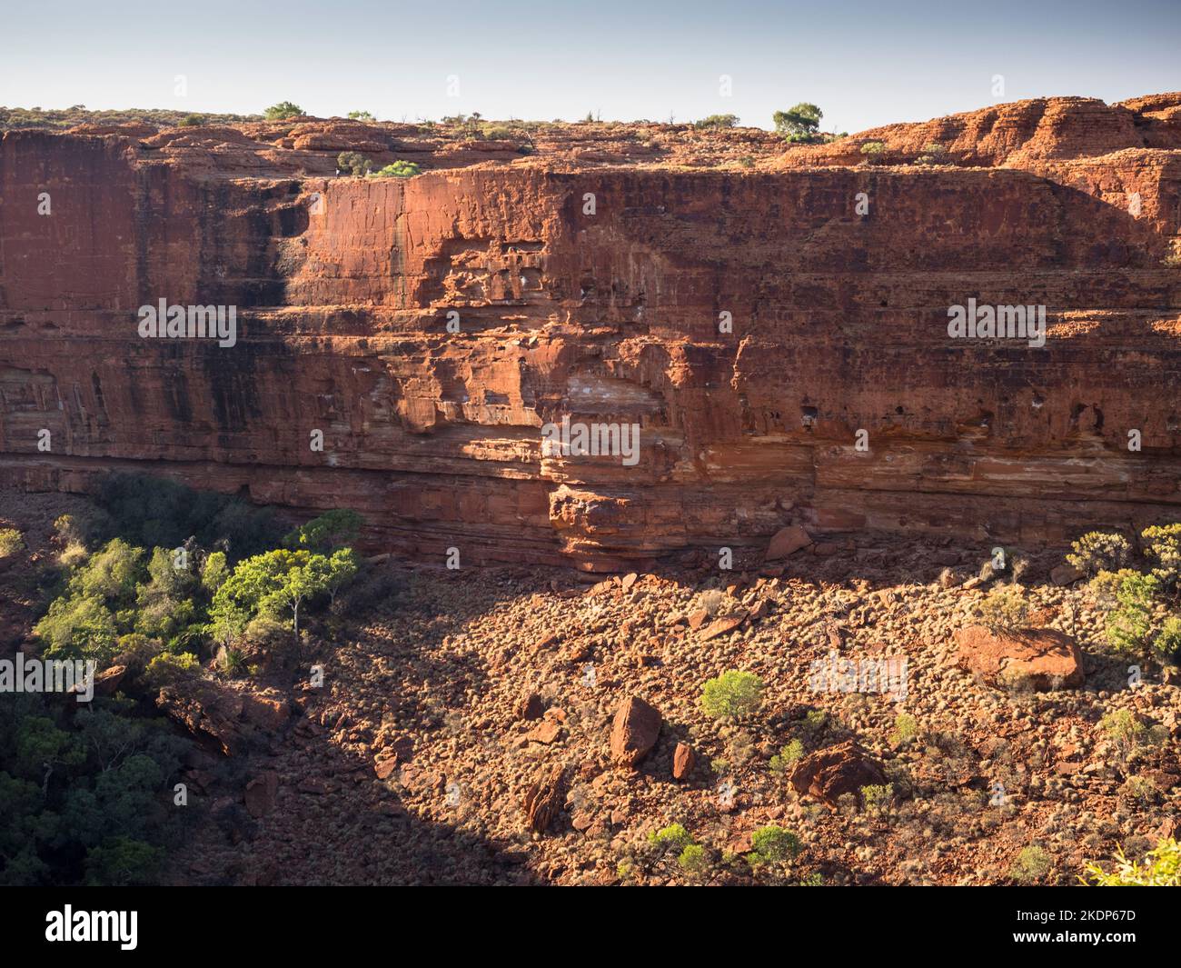Guano-pocked, sandstone South Wall, Kings Canyon, Watarrka National ...