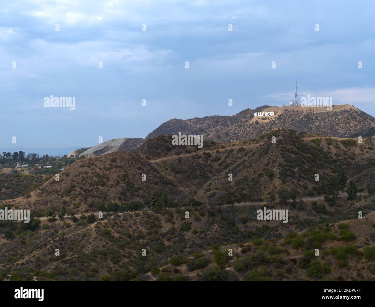Hollywood sign seen from the Griffith Observatory in Los Angeles ...