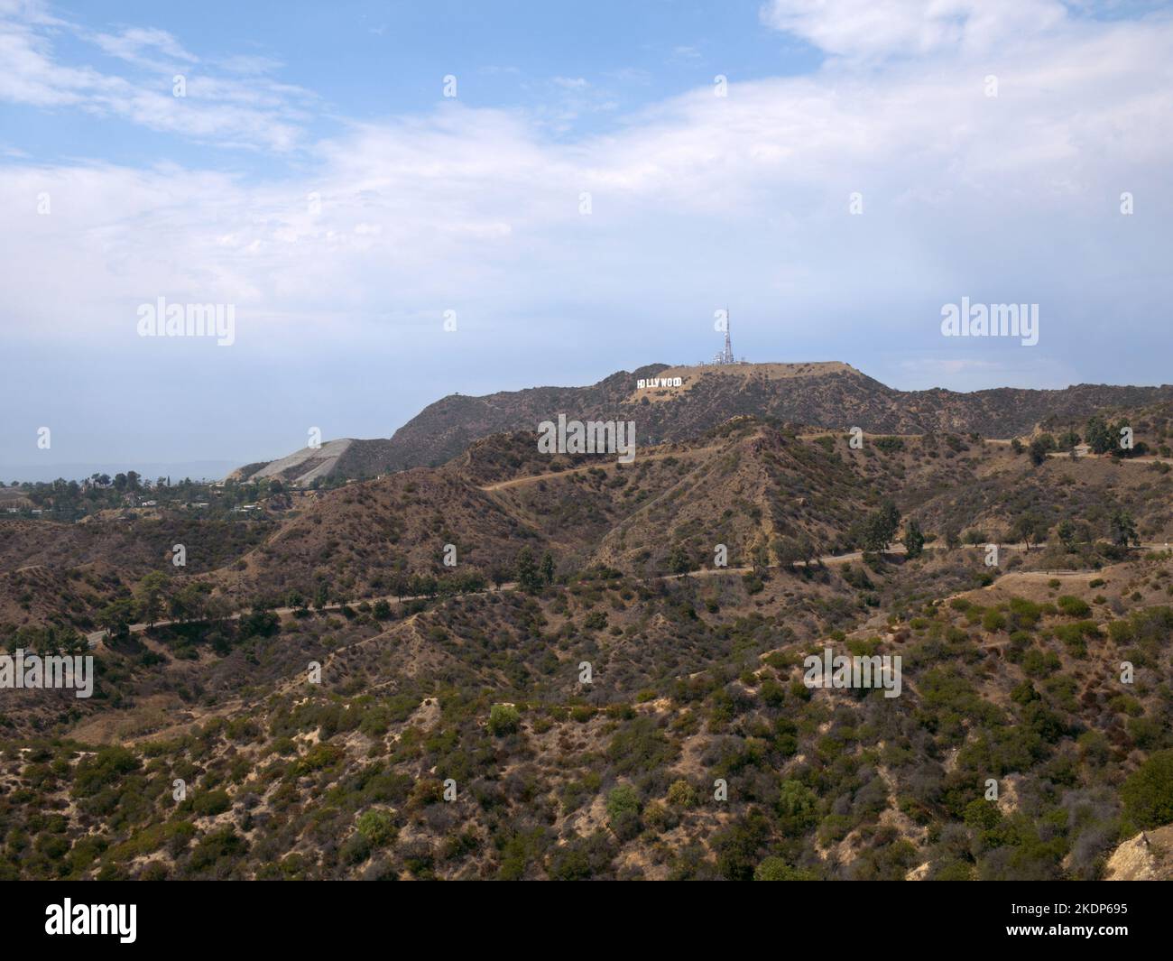 Hollywood sign seen from the Griffith Observatory in Los Angeles ...