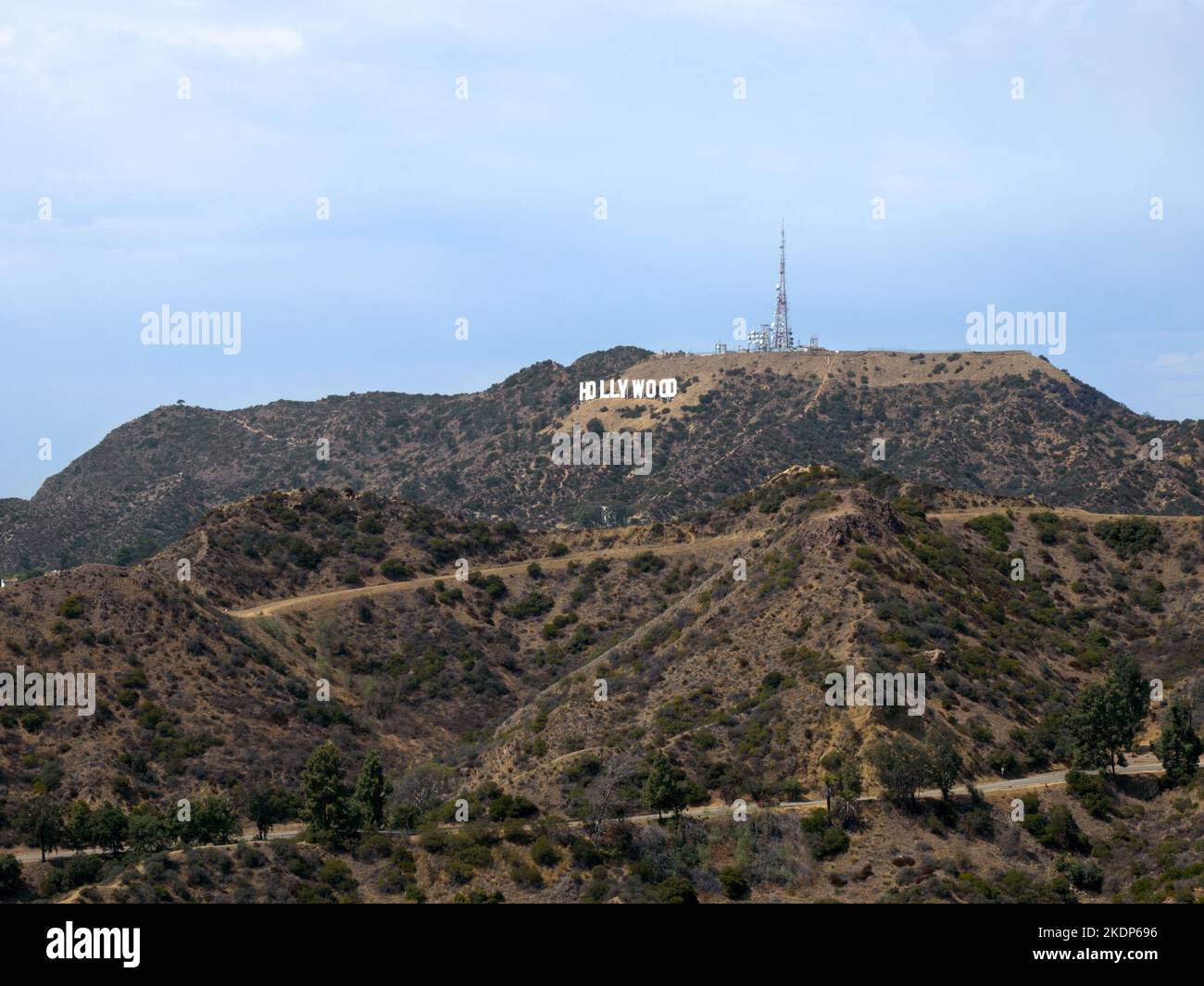 Hollywood sign seen from the Griffith Observatory in Los Angeles ...