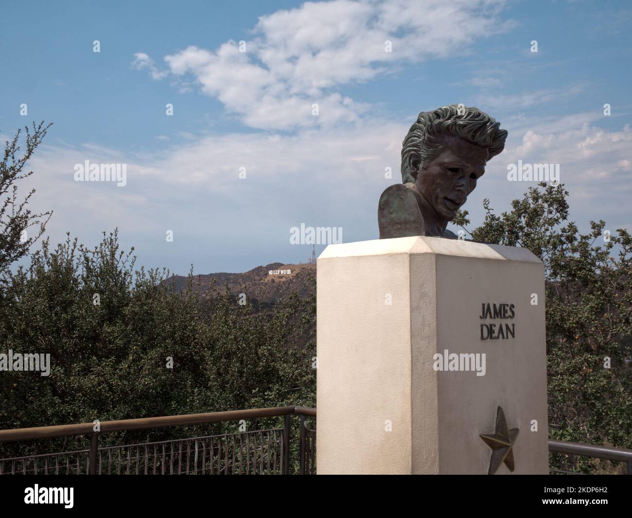 James Dean memorial from Rebel Without a Cause at the Griffith Observatory in Los Angeles ...