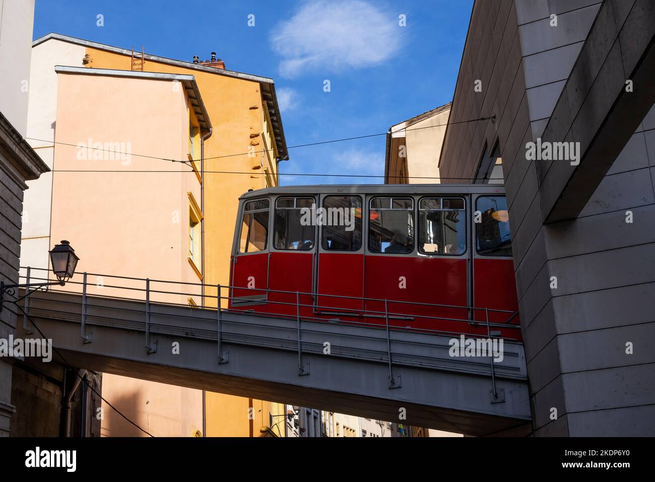 Famous funicular in Lyon city, France Stock Photo - Alamy