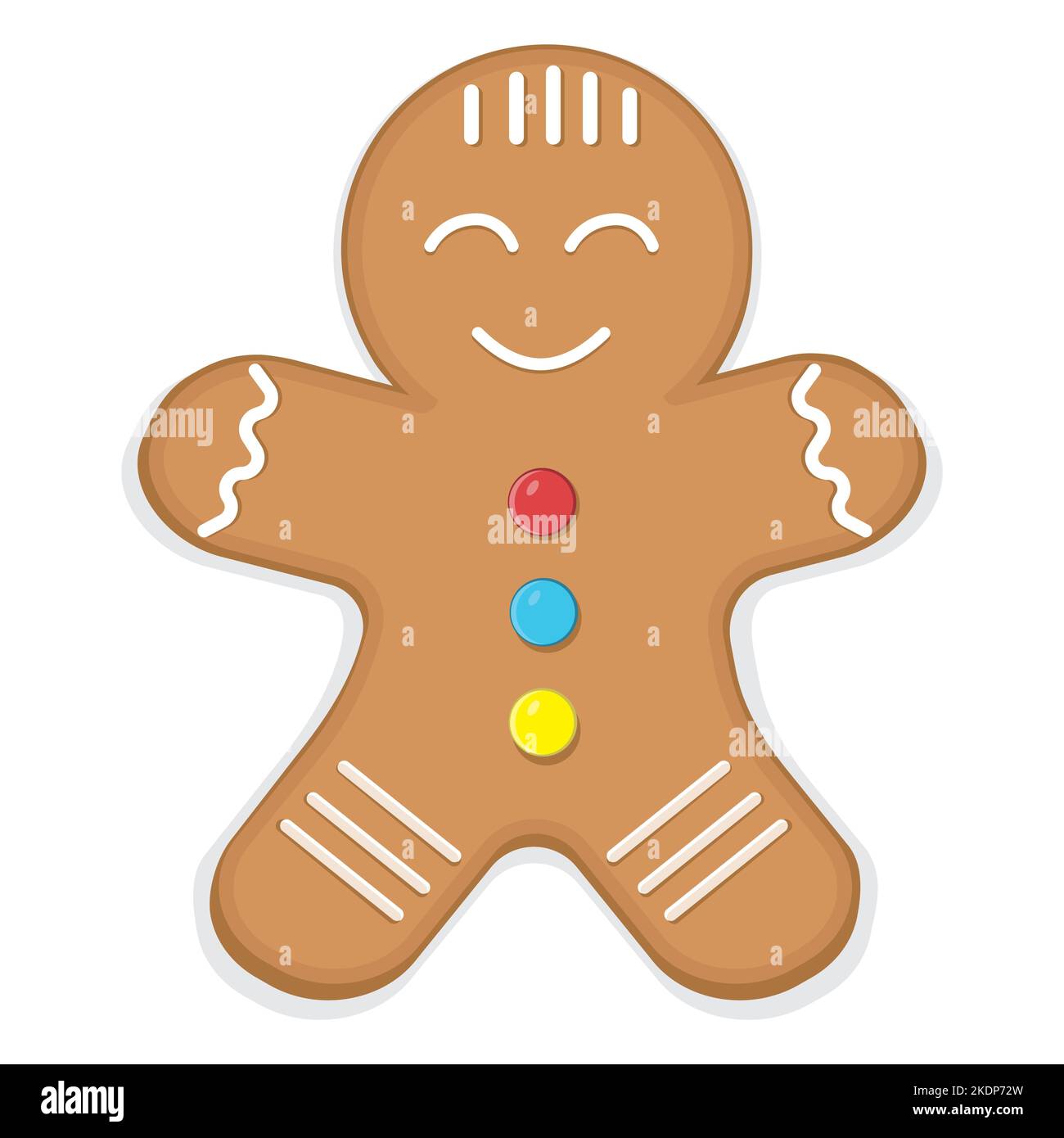 Christmas Gingerbread man, color Vector illustration Stock Vector Image ...