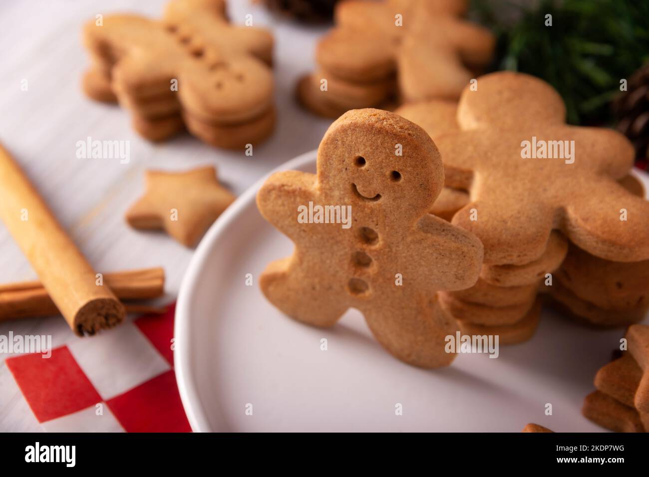 Homemade gingerbread man cookies, traditionally made at Christmas and ...