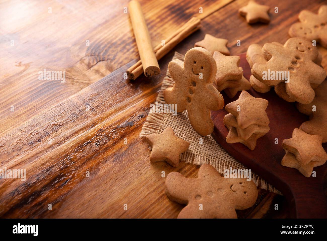 Homemade gingerbread man cookies, traditionally made at Christmas and ...