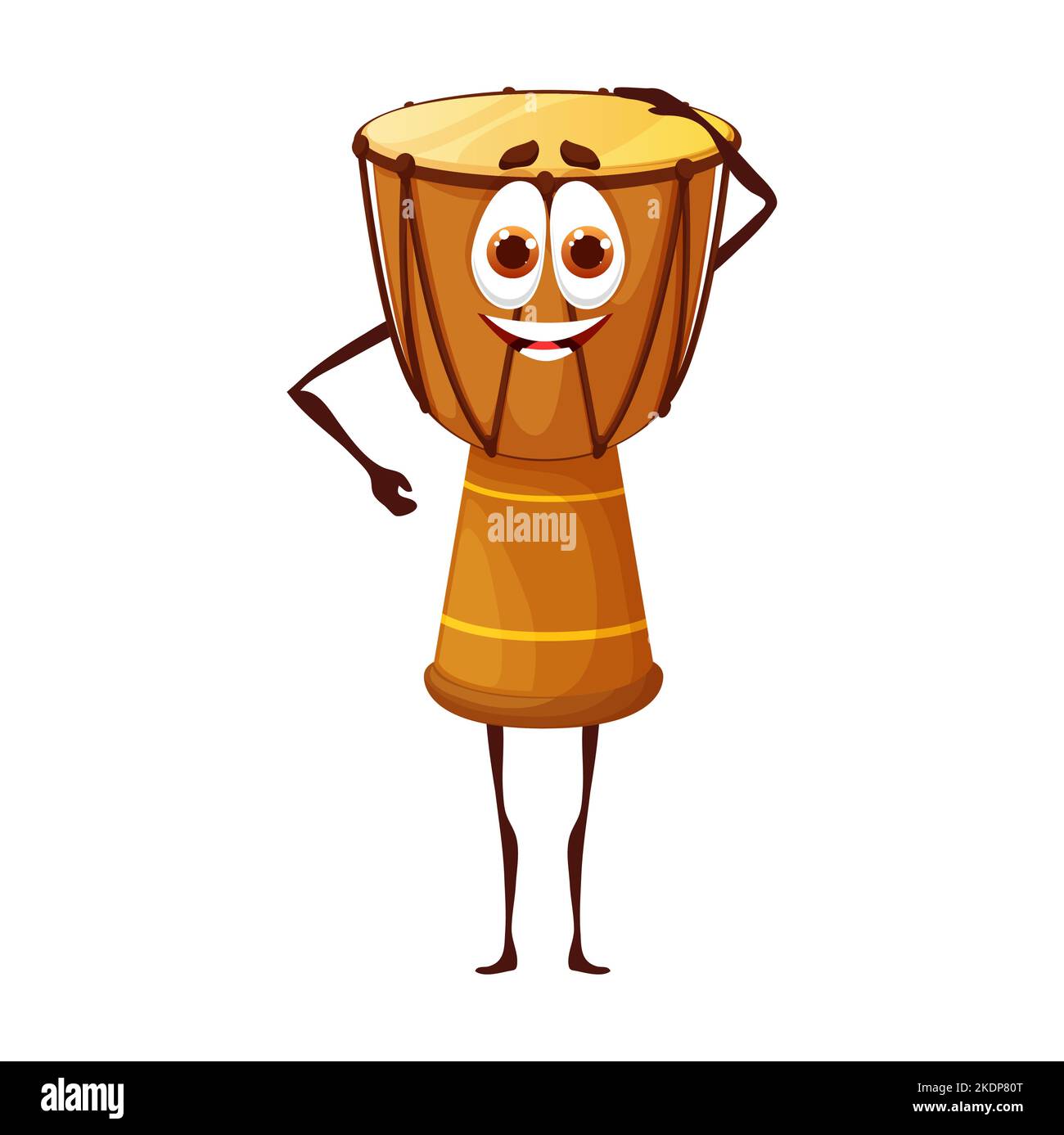 Cartoon african drum character, isolated vector djembe funny percussion ...