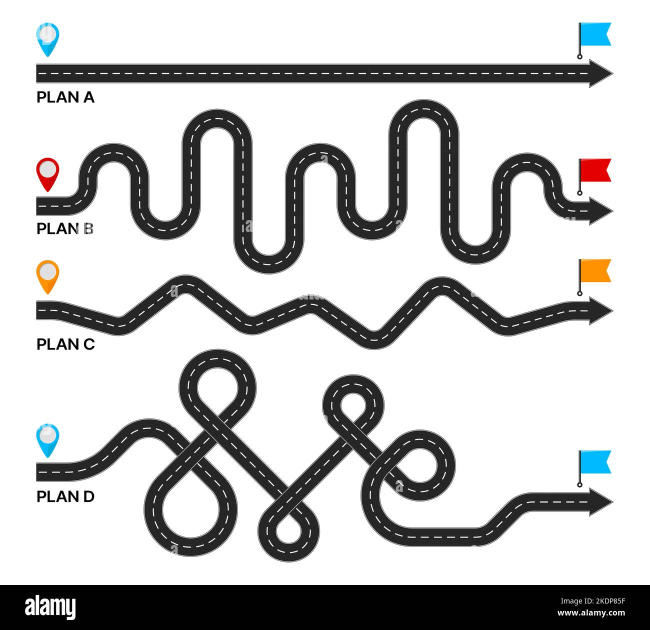 Convoluted route Stock Vector Images - Alamy