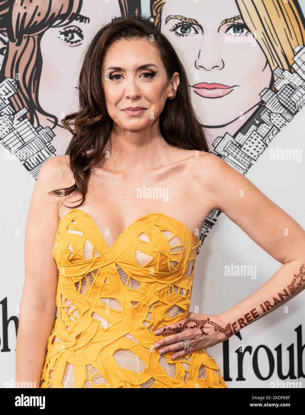 Mozhan Marno wearing dress by Oscar de la Renta attends Hulu FX’s ...