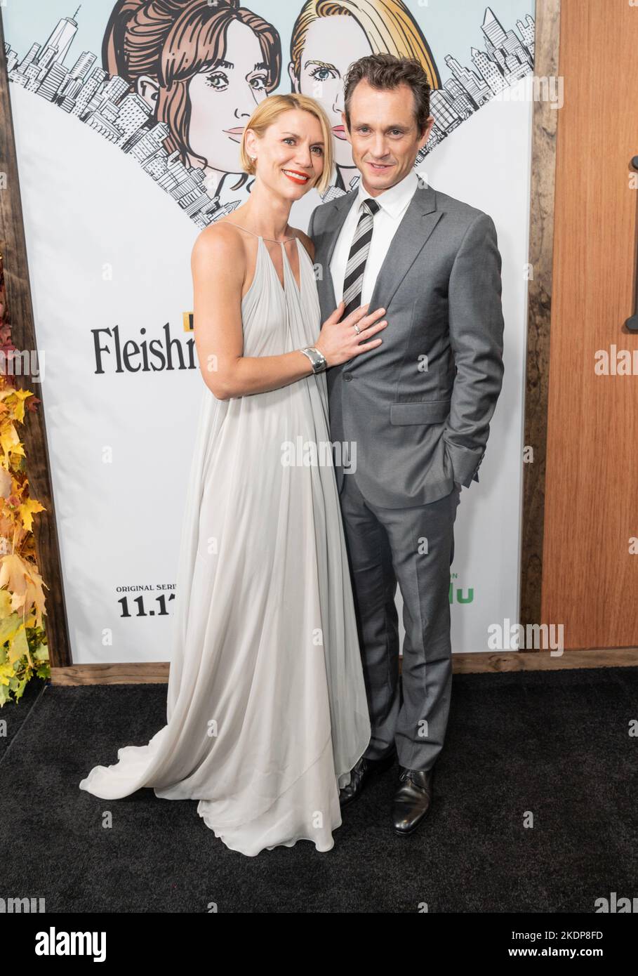 Claire Danes wearing dress by Zac Pozen and Hugh Dancy attend Hulu FX’s ...