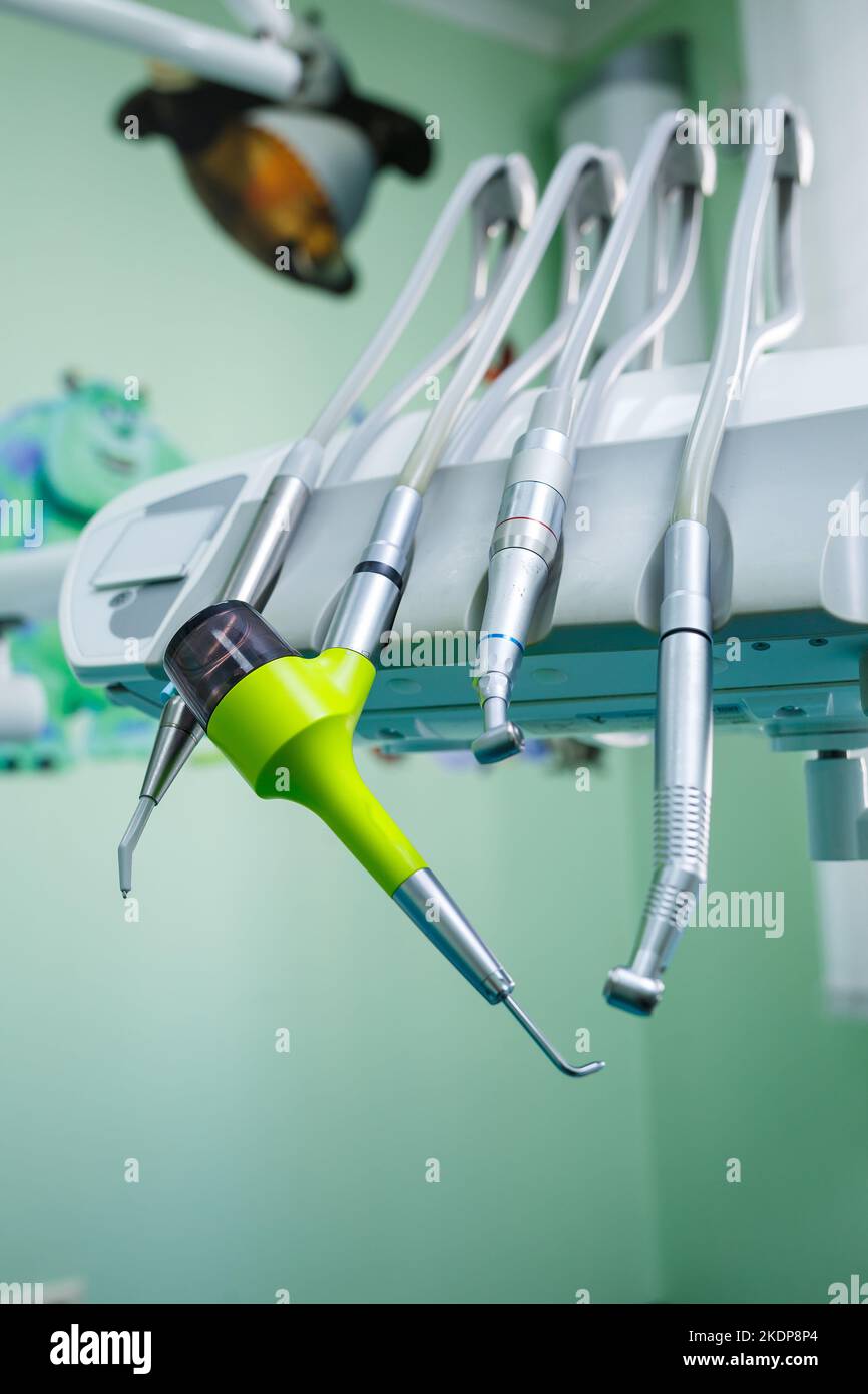 Dental clinic tools with a chair in the office. Dental instruments ...
