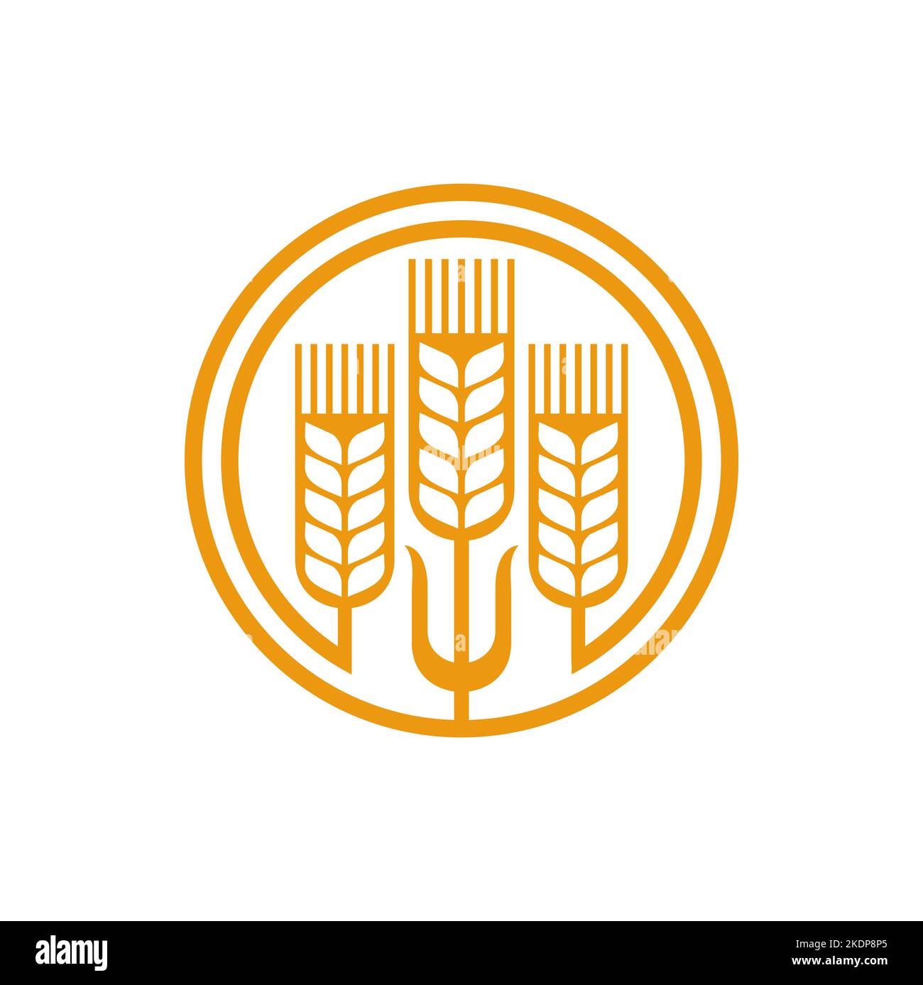 Cereal wheat and spike icon. Agriculture simple symbol or outline ...