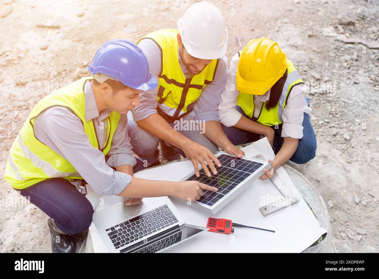 architect engineer and builder team working together meeting planning ...