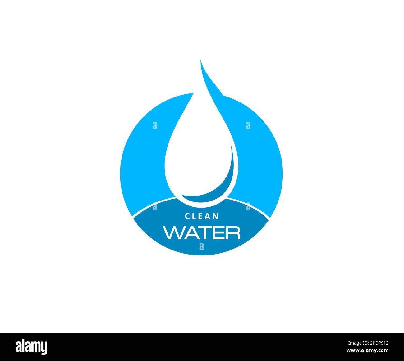 Clean water drop icon, droplet in blue circle of mineral eco drink ...