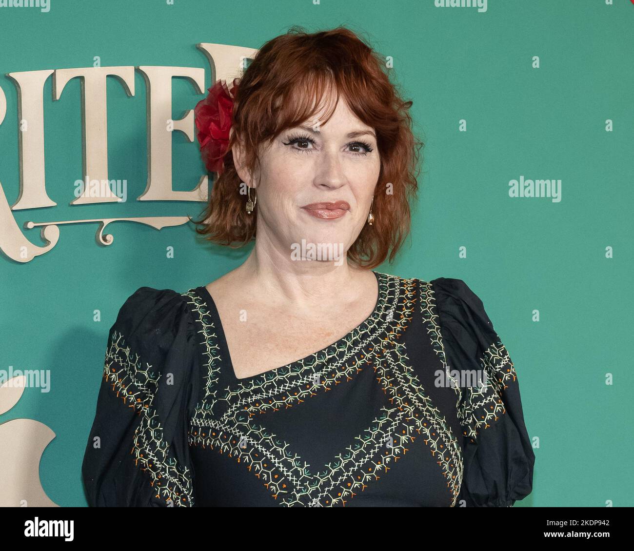 New York, NY, on Nov. 7, 2022. Molly Ringwald arrives on the red carpet ...