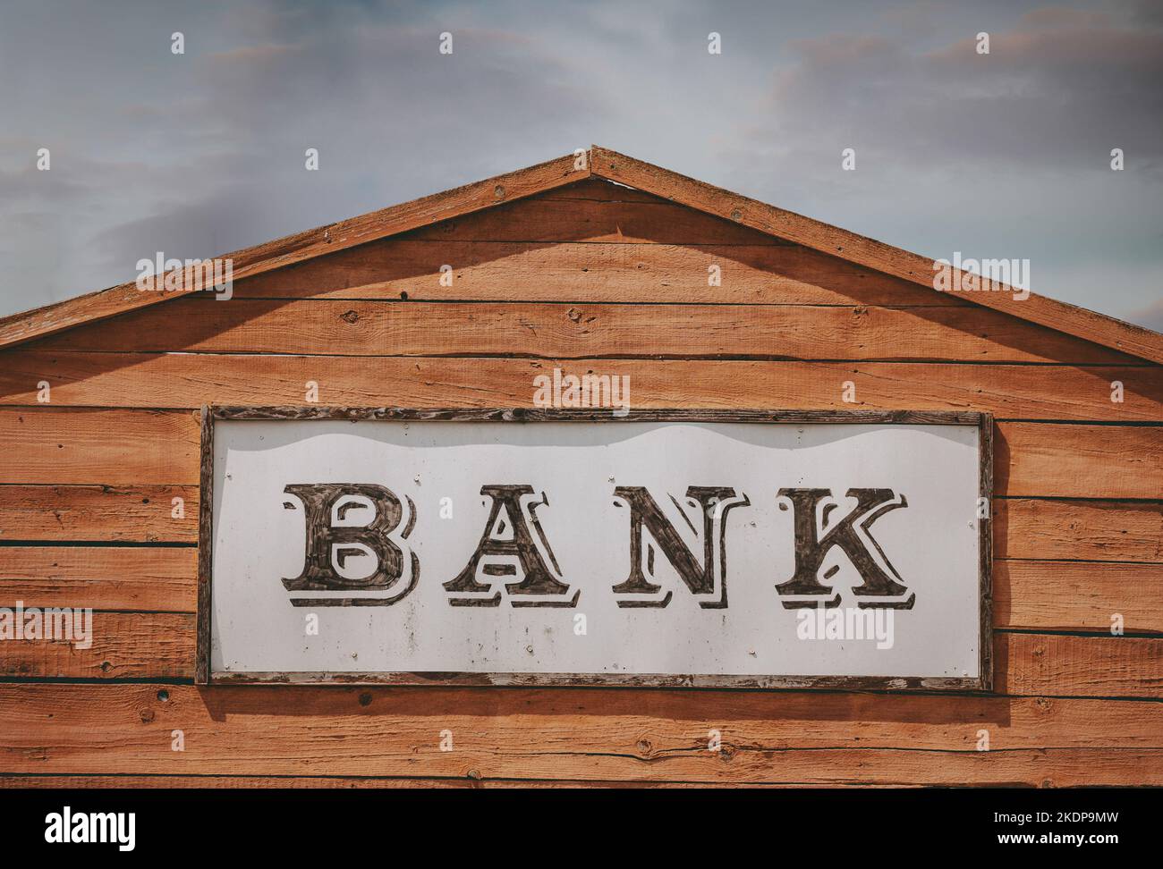 Bank facade in wild western city Stock Photo - Alamy