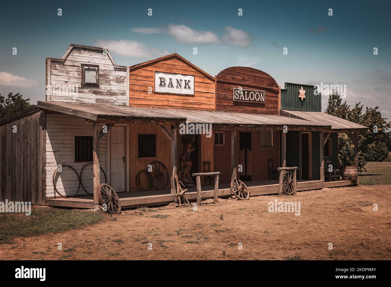 Facade of wild western style building Stock Photo - Alamy