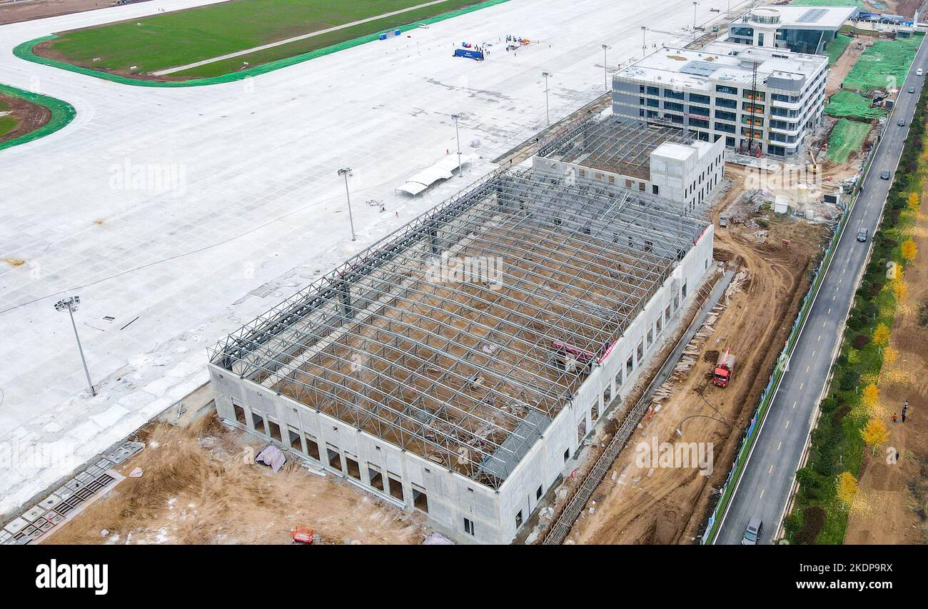 Aerial photos show the fixed base operator, flight support service ...