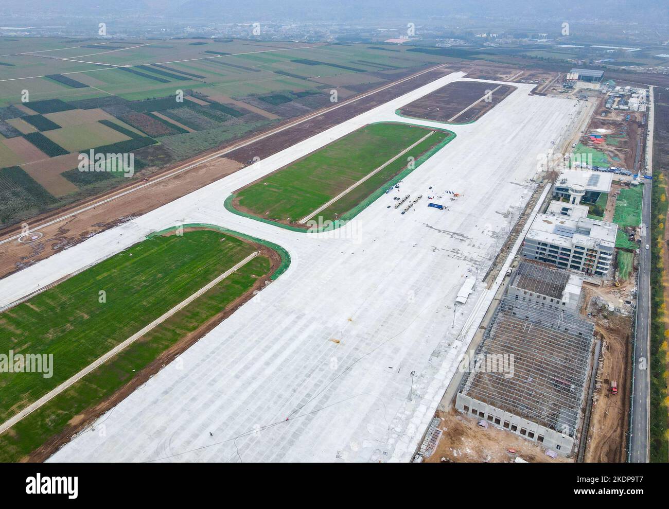 Aerial photos show the fixed base operator, flight support service ...