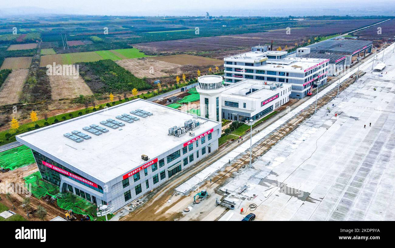 Aerial photos show the fixed base operator, flight support service ...